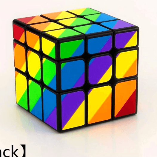 YJ Unequal 3x3 rainbow cube - Black | CubeNation