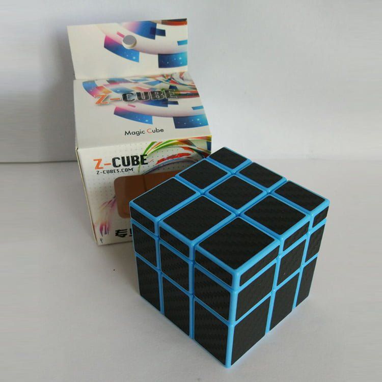 Z-Cube Mirror with carbon-fibre stickers - Blue | CubeNation