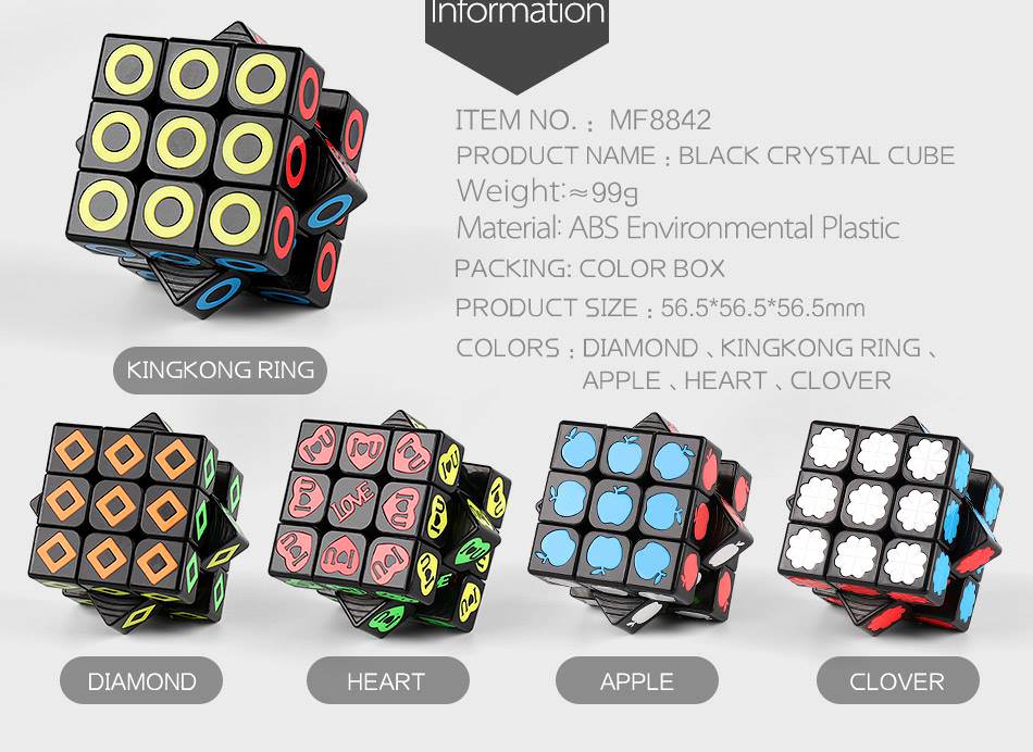 Cubing Classroom Crystal Cube Black - Heart | CubeNation